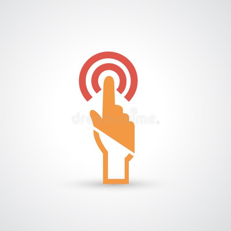 Hand touching icon stock vector. Illustration of symbol - 37996590