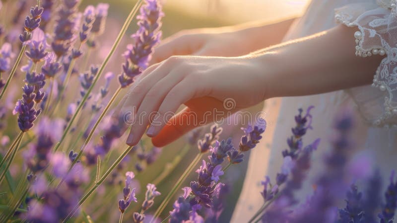 Hand Touching Lavender Ai Generated Stock Photos - Free & Royalty-Free ...
