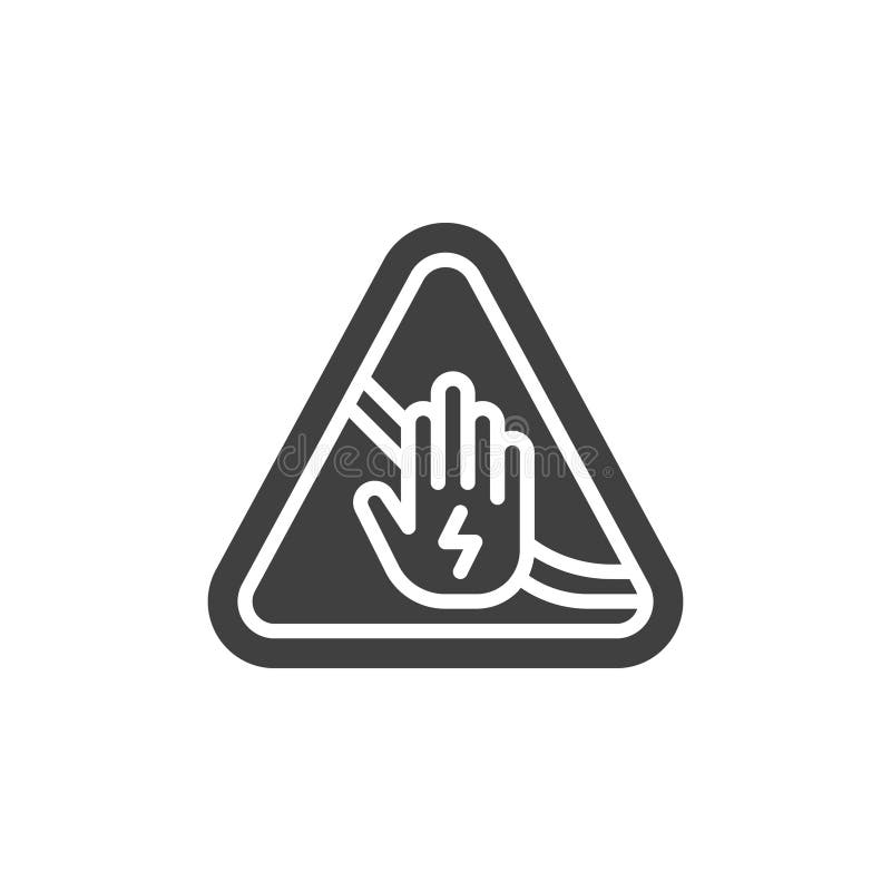 Hand Touching a Live Wire Vector Icon Stock Illustration - Illustration ...