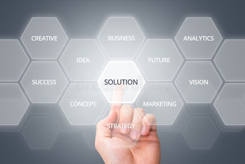 Hand Touching Modern Buttons on Digital Screen Stock Photo - Image of ...