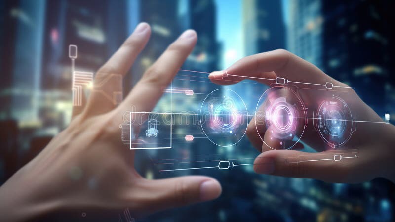 Hand Touching Modern Interface Digital Transformation and Metaverse ...