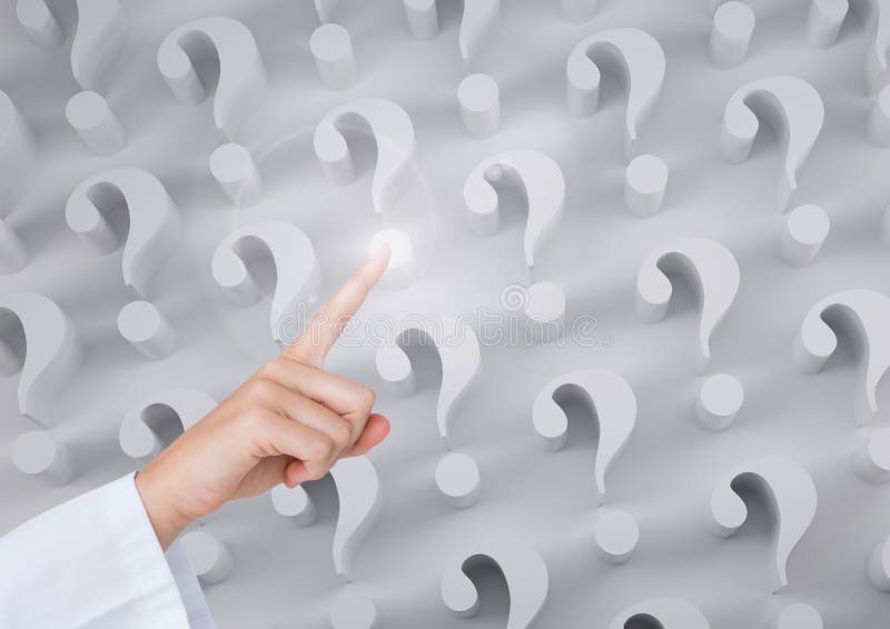 Hand Touching Question Mark Stock Image - Image of pushing, people ...