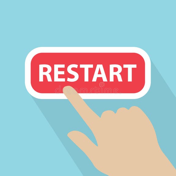 Hand Touching Restart Button Stock Vector - Illustration of reset ...