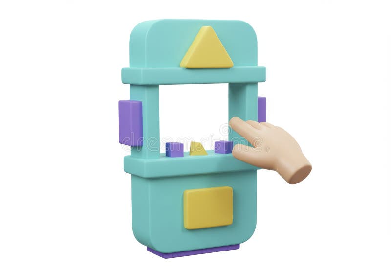 Hand Touching Retro Arcade Game Machine Illustration Stock Illustration ...