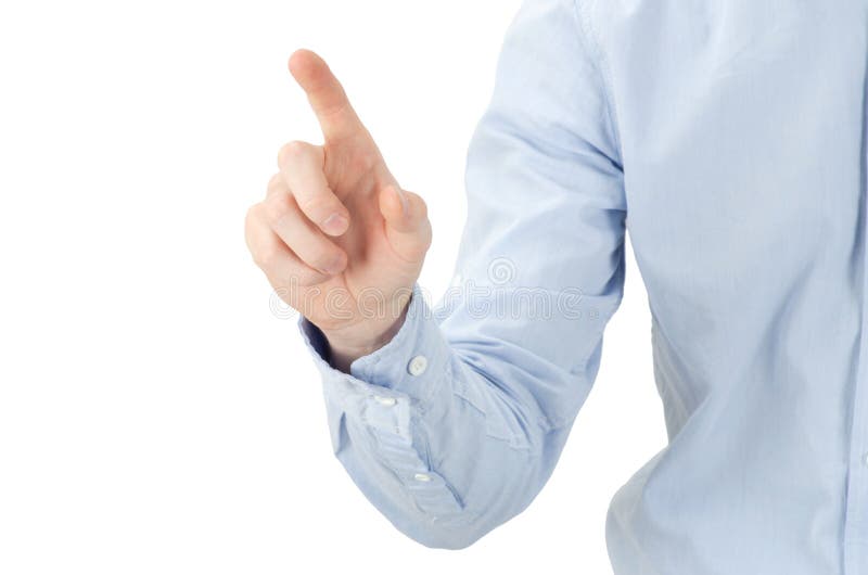 Hand touching screen stock photo. Image of isolated, decide - 24479878