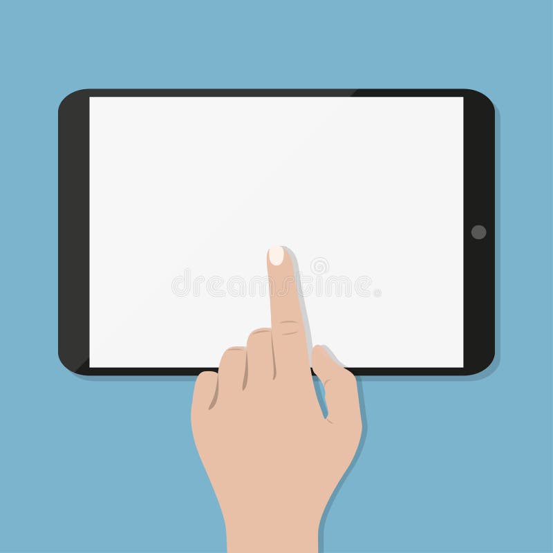 Hand Touching Screen Black Tablet Computer Stock Illustrations – 178 ...