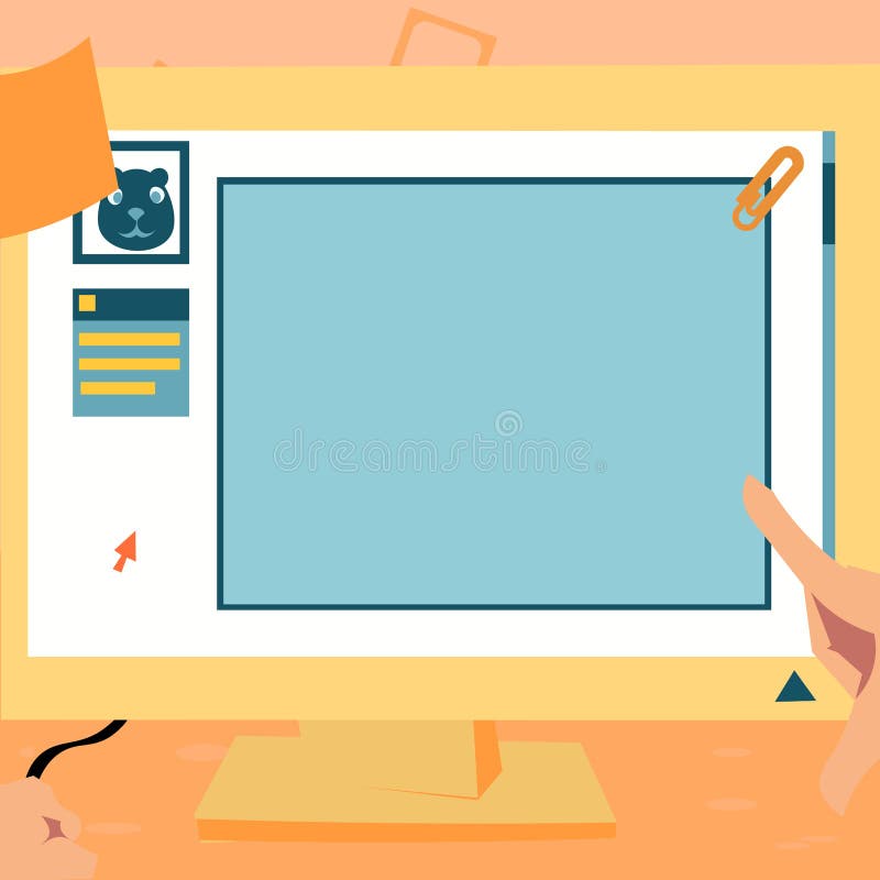 Hand Touching Screen of Desktop Inside Web Browser Showing Recent ...