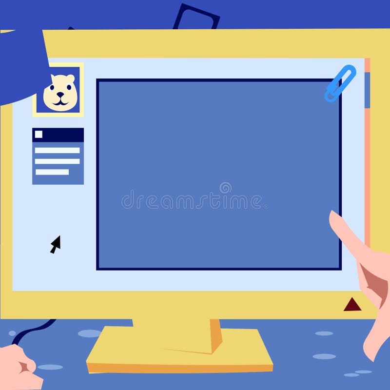Hand Touching Screen of Desktop Inside Web Browser Showing Recent ...