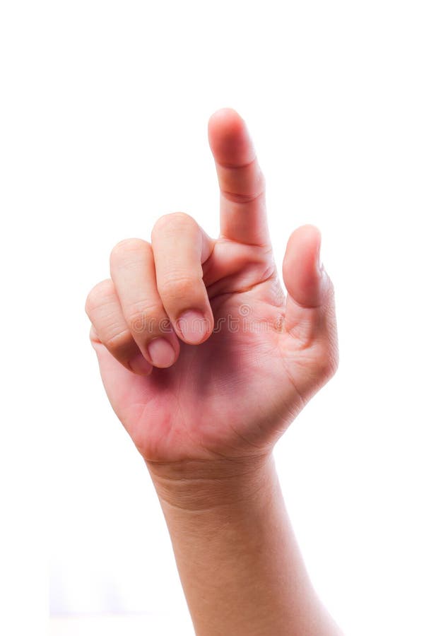 Hand Touching Screen Isolated Stock Image - Image of gesturing, direct ...