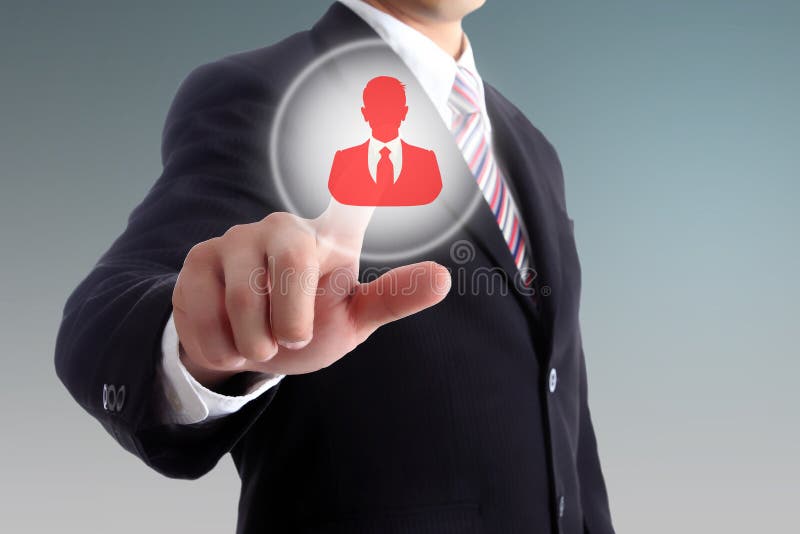 Hand Touching for Select People Virtual Interface Stock Photo - Image ...