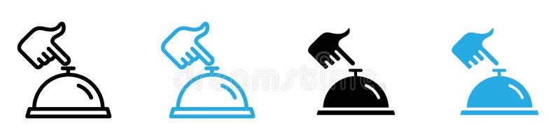 Hand Touching Service Bell Icon Vector Set Collection for Web Stock ...