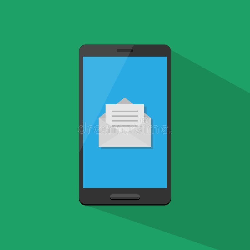 Smart Phone with Email Symbol on the Screen. Flat Design Concept Stock ...