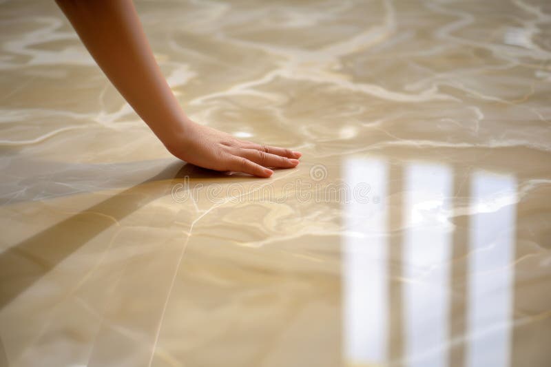 Hand Touching Smooth Polished Marble Floor Stock Image - Image of ...