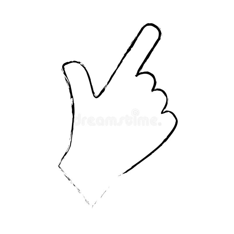 Hand touching something stock illustration. Illustration of concept ...