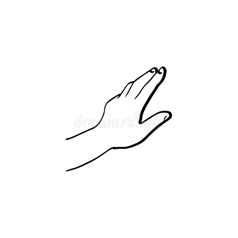 Hand Touching Something Symbol In Black And White Stock Vector ...