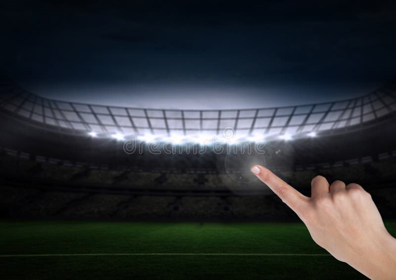 Hand Touching Sports Stadium Stock Image - Image of copy, event: 92873867
