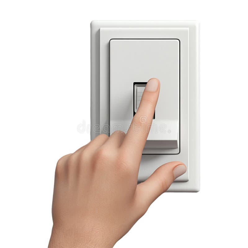 Hand Touching Switch Board on Transparent Background - Ai Generated ...
