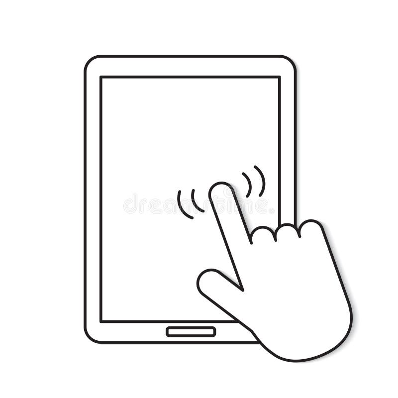 Hand Touching Screen Black Tablet Computer Stock Illustrations – 178 ...