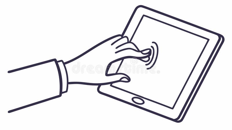 Hand Touching Tablet Screen Vector Graphic, Digital Interface, Vector ...