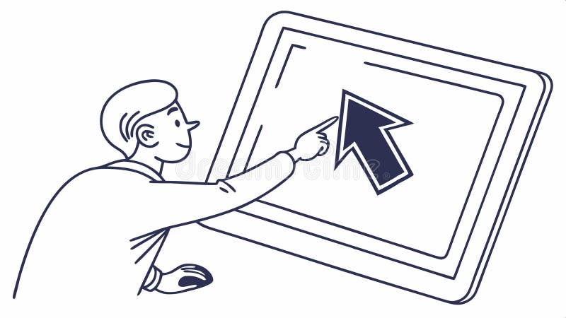 Hand Touching Tablet Vector, Interactive Technology, Touchscreen ...