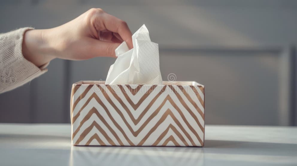 The Hand Touching Tissue Paper.AI Generated Image Stock Photo - Image ...