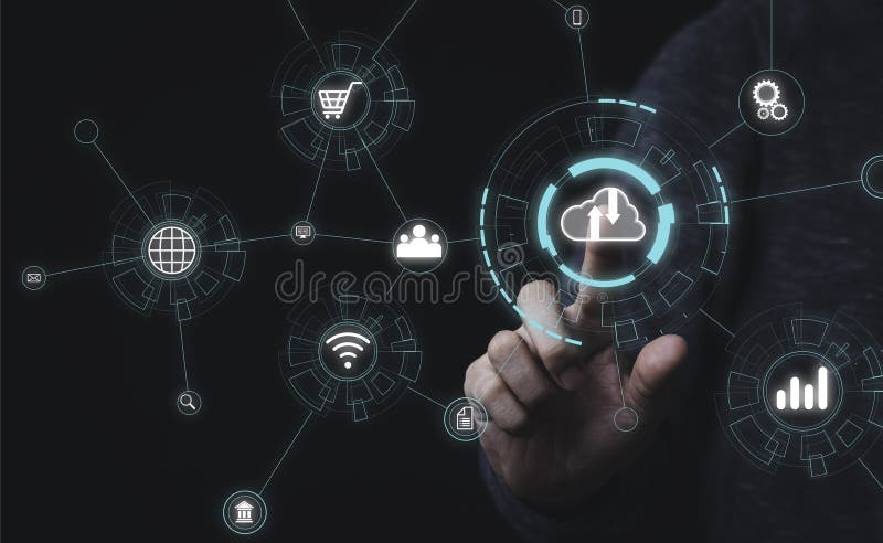 Cloud Computing Technology Transformation Concept, Virtual Cloud ...