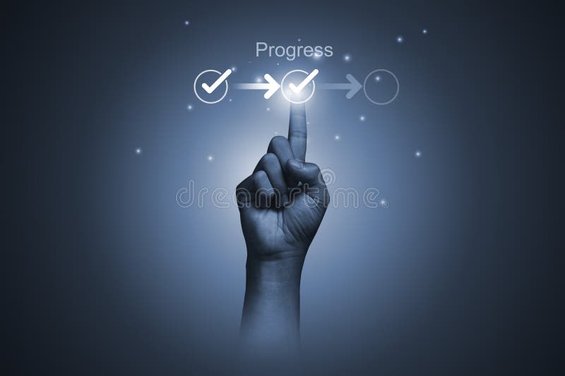 Hand Touching To Tick Correct Mark in Checklist with Progressive ...