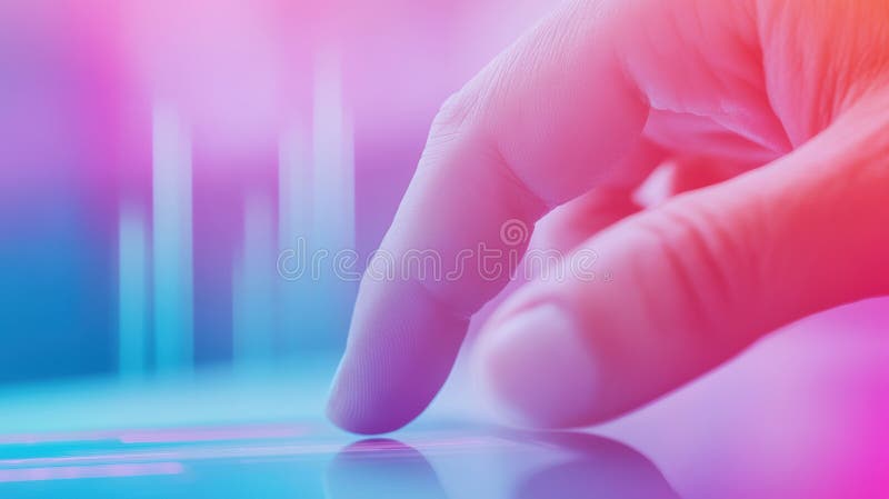 A Hand is Touching a Touch Screen on an Electronic Device, AI Stock ...