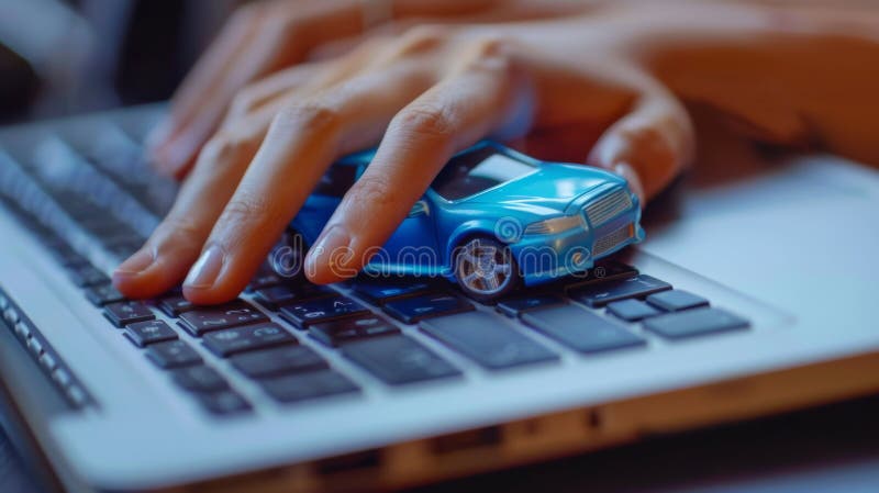 The Toy Car on Keyboard.AI Generated Image Stock Image - Image of ...