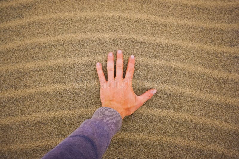 Hand Touching Wavy Sand in the Desert Stock Image - Image of desert ...