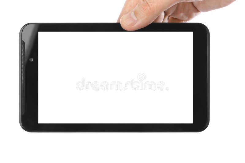 Hand with Touchpad Pc and Business Diagram Stock Photo - Image of hold ...