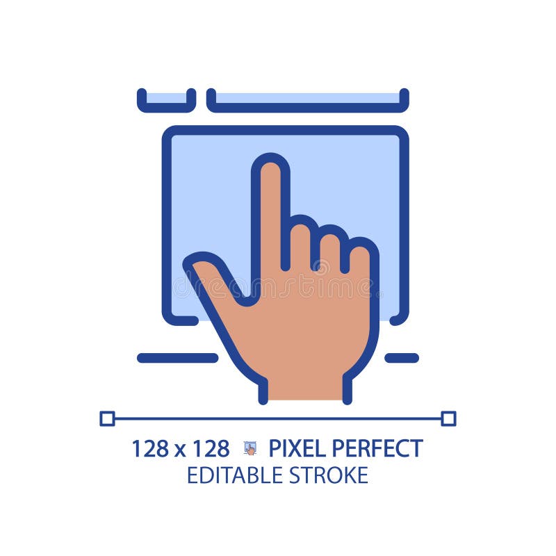 Hand with Touchpad Pixel Perfect RGB Color Icon Stock Vector ...