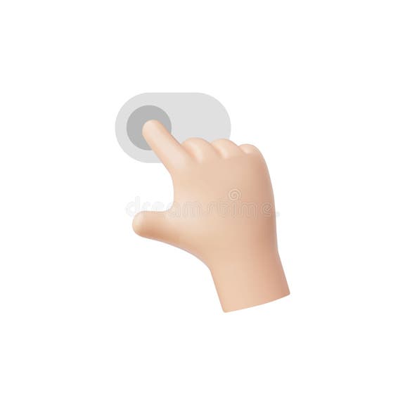 Hand Touchscreen Gesture Vector 3D Icon, Hand Forefinger Swipe Action ...