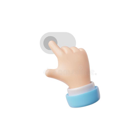 Hand Touchscreen Gesture Vector 3D Icon, Hand Index Finger Swipe Action ...
