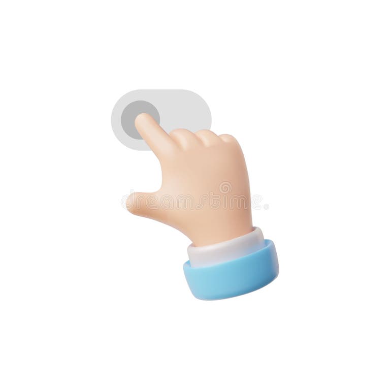 Hand Touchscreen Gesture Vector 3D Icon, Hand Index Finger Swipe Action ...