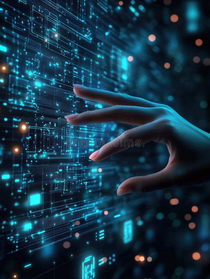 Hand on touchscreen stock photo. Image of communication - 377861564