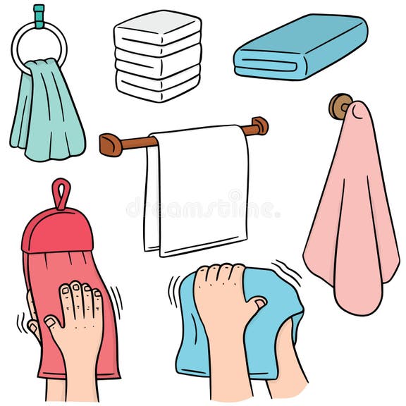 Hand towel stock vector. Illustration of hang, folded - 75336643