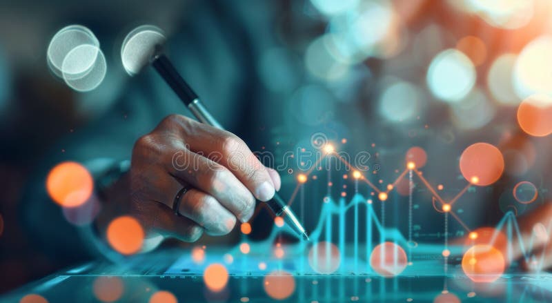 Hand Tracing Data Visualization Stock Image - Image of charts ...