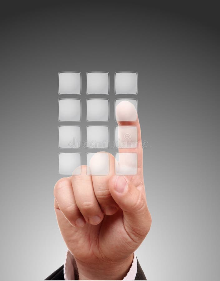 Hand with Transparent White Key Stock Image - Image of button, business ...