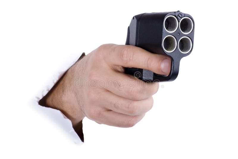 Hand with traumatic gun stock photo. Image of concept - 17157872