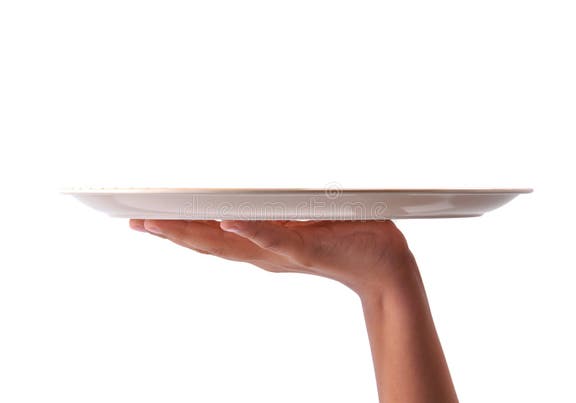 Hand with tray stock photo. Image of serving, offer, white - 10720190