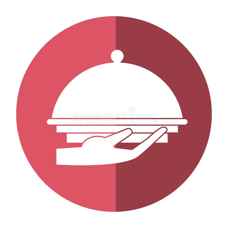 Catering Tray Waiter Service Food Thin Line Stock Vector - Illustration ...