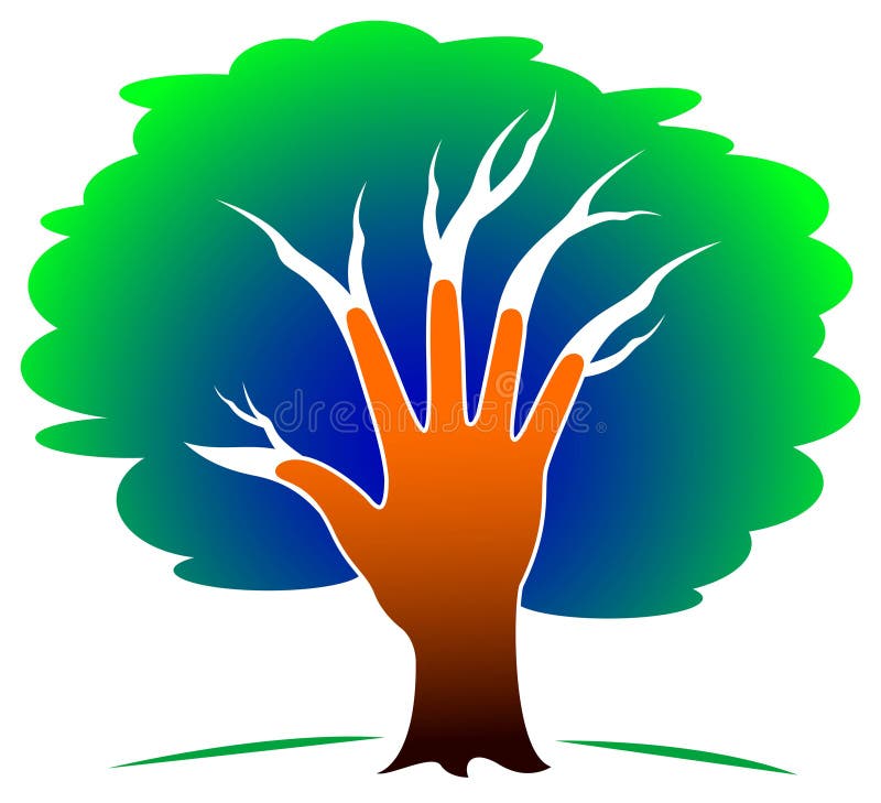 Hand tree logo stock vector. Illustration of entertainment - 88696479