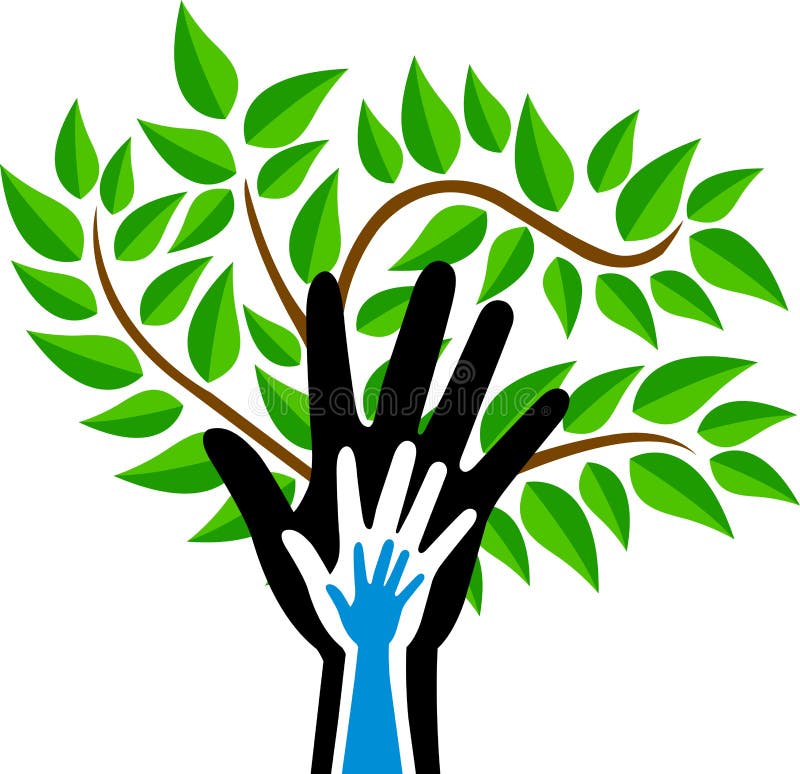 Hand tree with roots stock vector. Illustration of community - 37076279