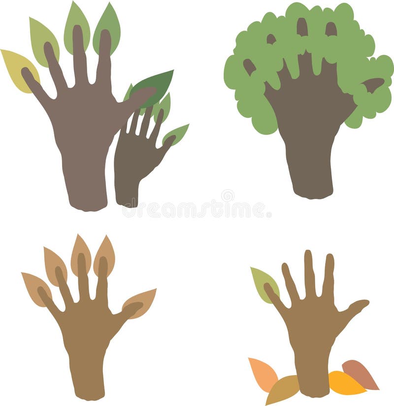 Hand tree stock vector. Illustration of tree, green, logo - 27601672