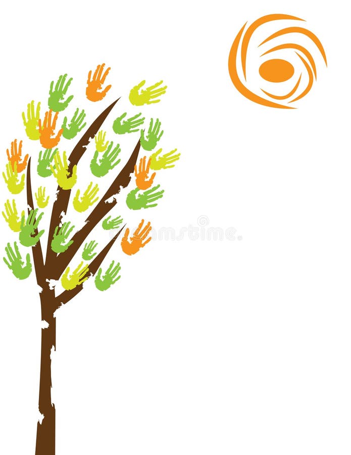 Hand Tree stock vector. Illustration of green, icon, peace - 28926942