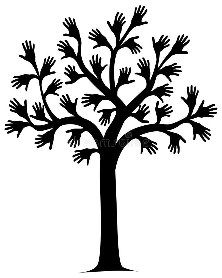 Hand tree stock vector. Illustration of design, outline - 3036715