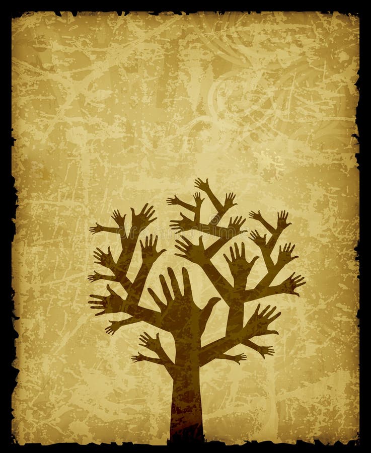 Hand tree stock illustration. Illustration of logo, tree - 8426348