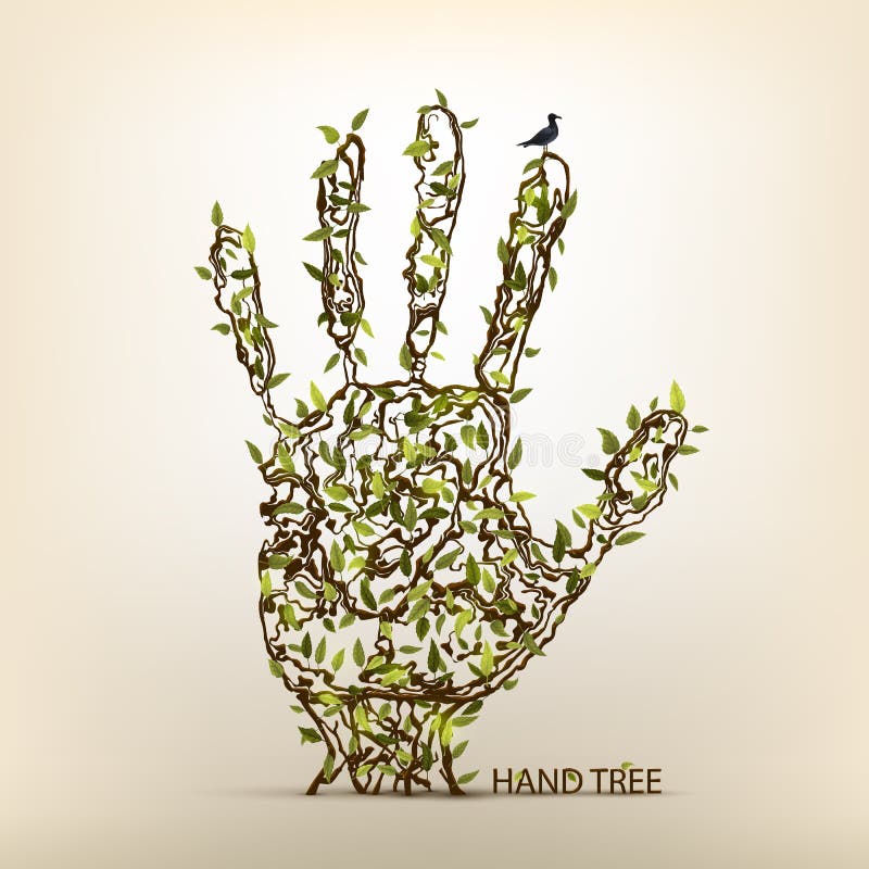 Hand tree art stock vector. Illustration of diversity - 49921890