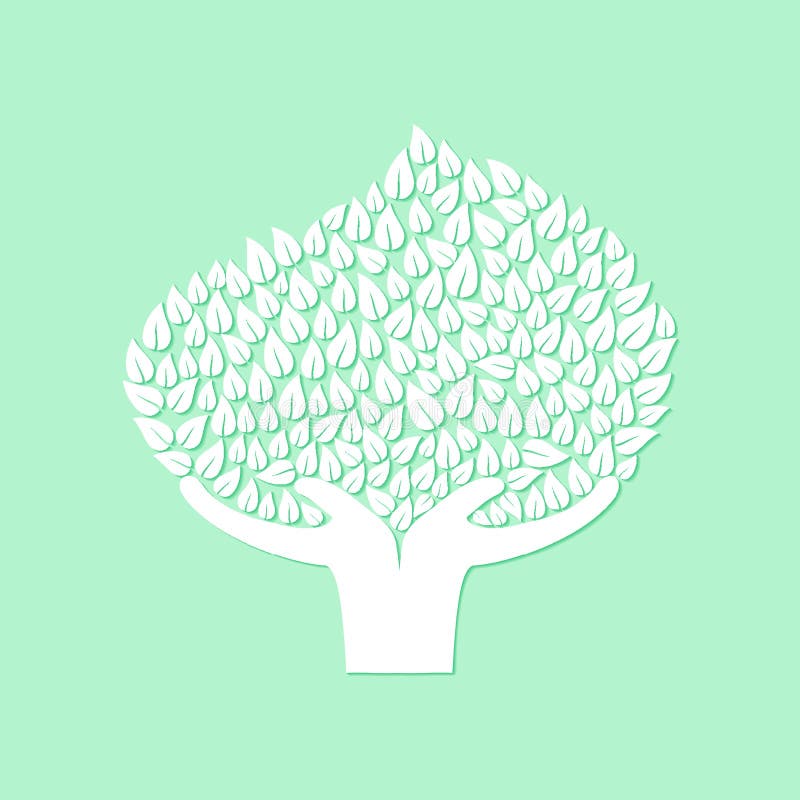 Hand Tree Concept Illustration for Nature Care Stock Vector ...